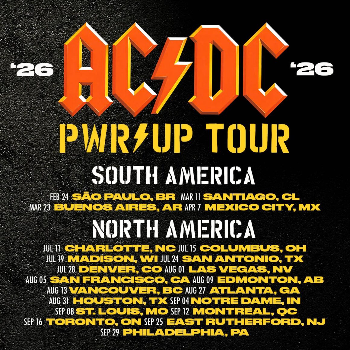 AC/DC Announce 2026 World Tour Dates