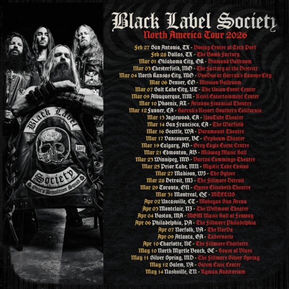 Black Label Society Announce 2026 North American Tour
